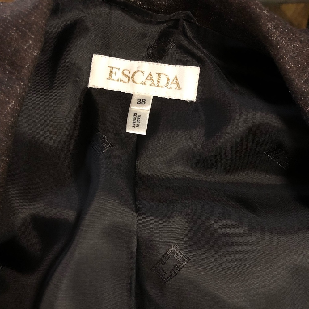 Escada Wool Linen Blend Tweed Blazer - Gem